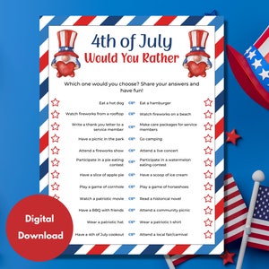 4th of July Would You Rather | 4th of July This or That | 4th of July ...