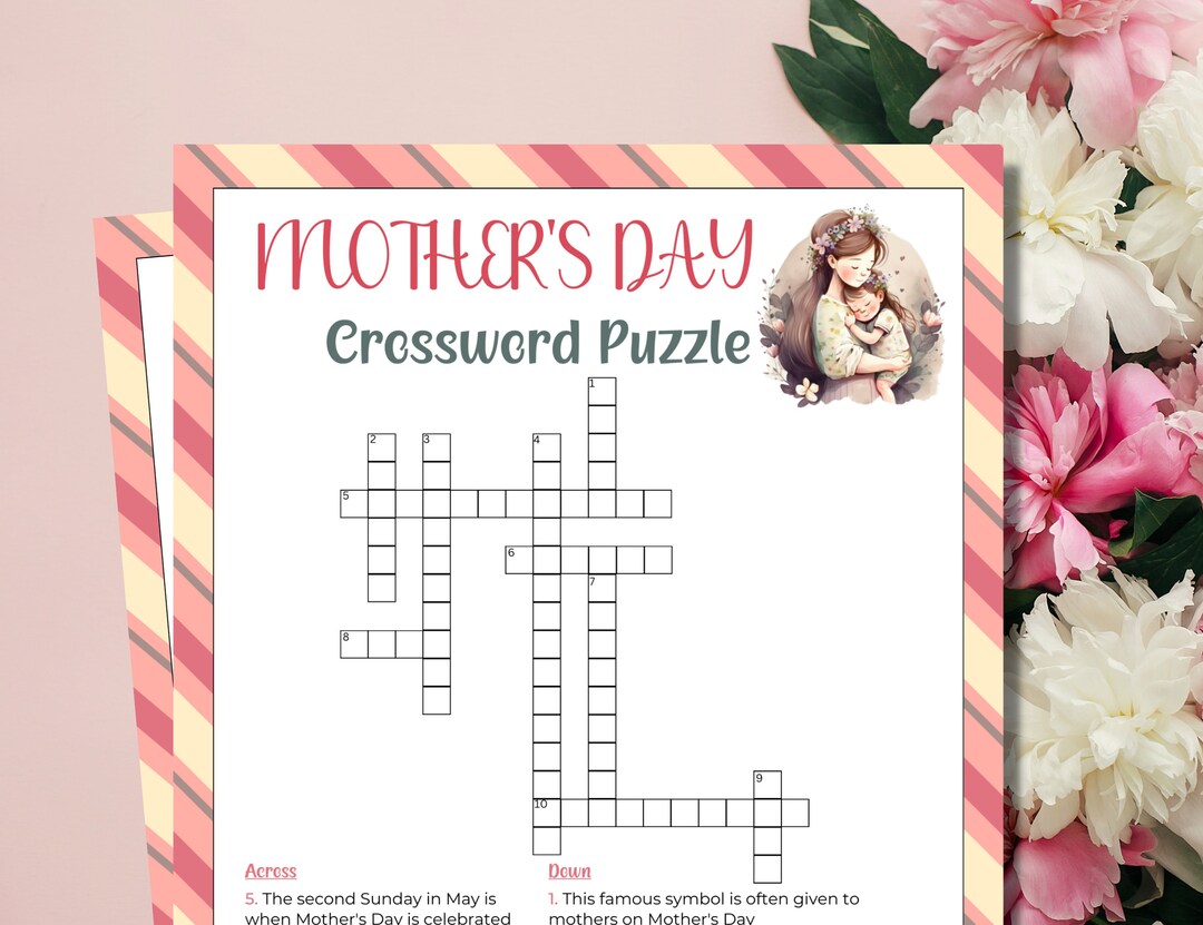 Mothers Day Crossword Puzzle | Mothers Day Word Puzzle | Mothers Day ...
