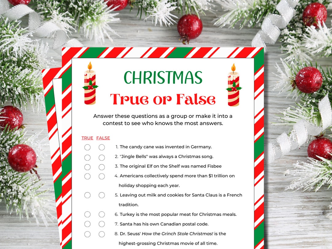 Christmas True or False Game | Christmas Trivia Game | Christmas Games ...