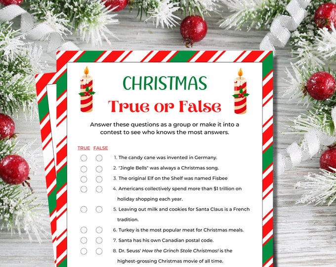 True or False Game, Christmas Trivia Questions With Answers, Christmas ...