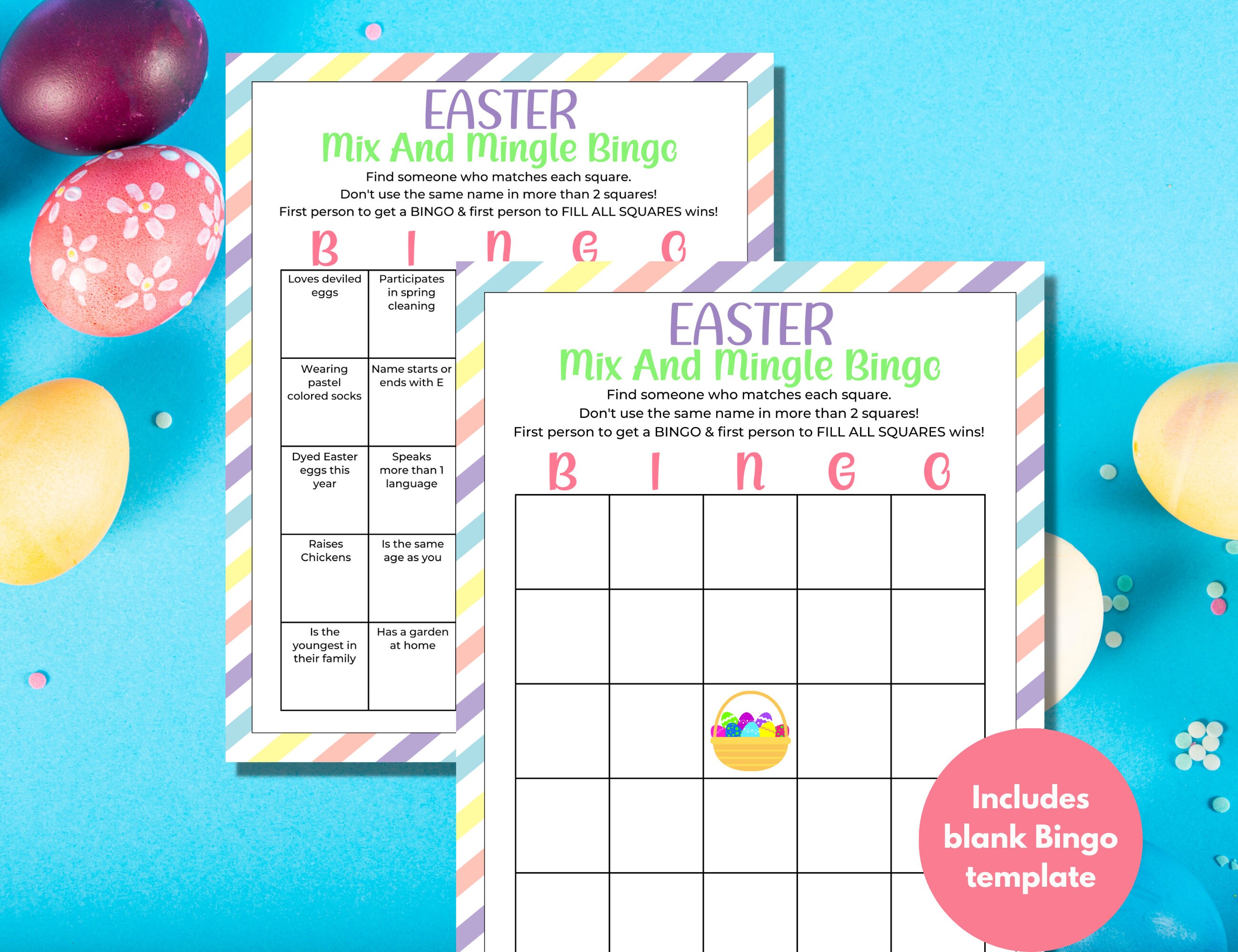 Easter Find the Guest Bingo Ice Breaker Game Mix & Mingle Game Find ...