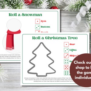 Roll a Christmas Drawing, Dice Game, Christmas Printable Game, Kids ...