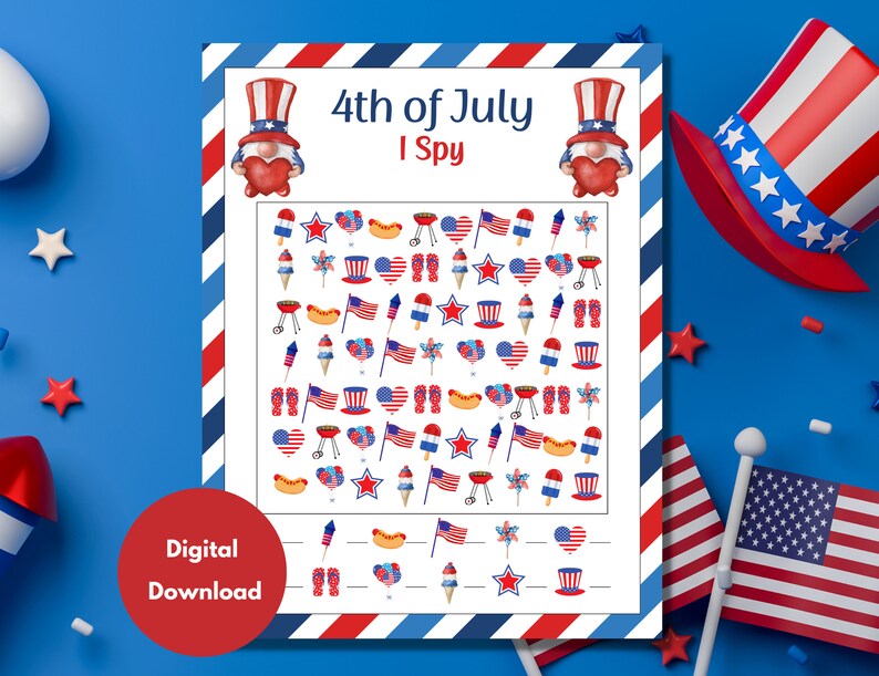 4th of July I Spy Game | Look and Find Game | 4th of July Games | Kids ...