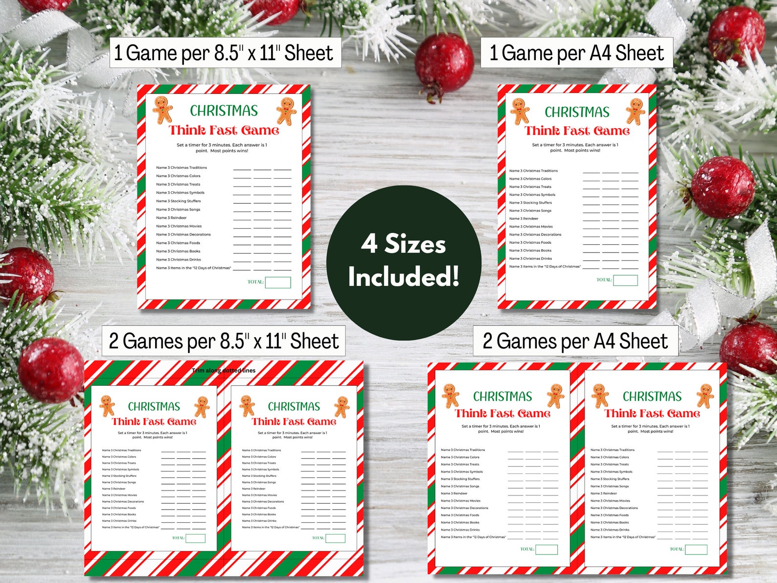 Christmas Think Fast Game | Christmas Trivia Game | Christmas Games ...