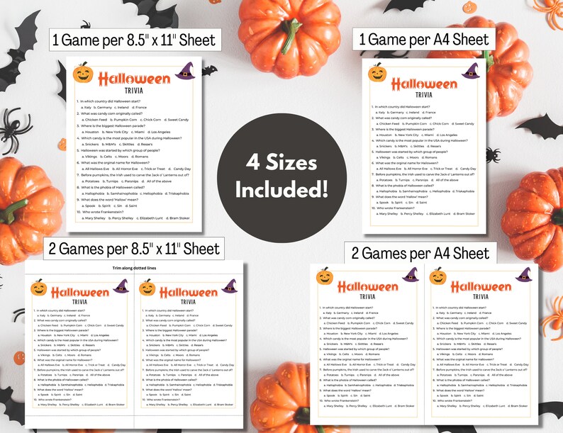 Halloween Trivia Game | Halloween Games | Family Games | Printable ...