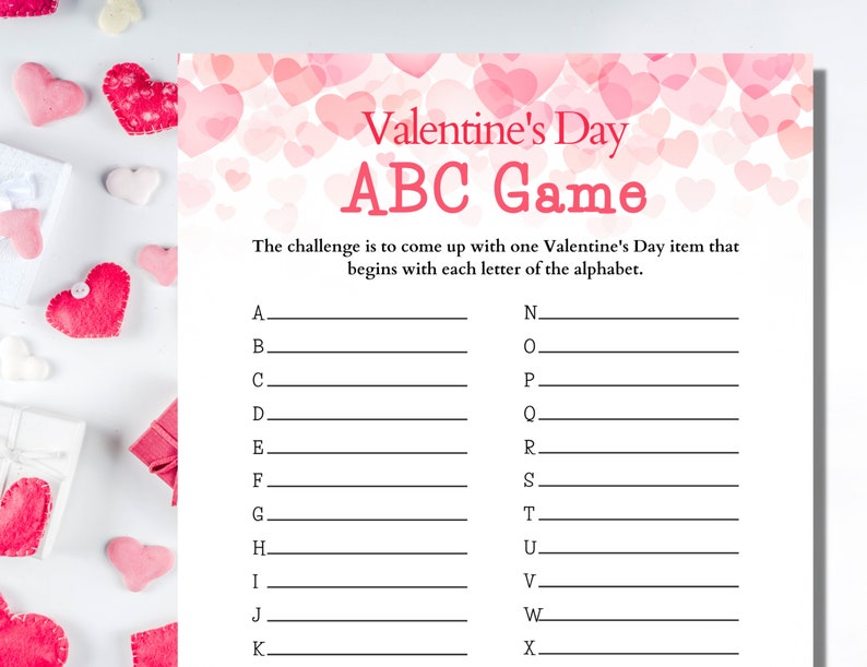 Valentines Day ABC Game, Alphabet Game, Valentines Day Games ...