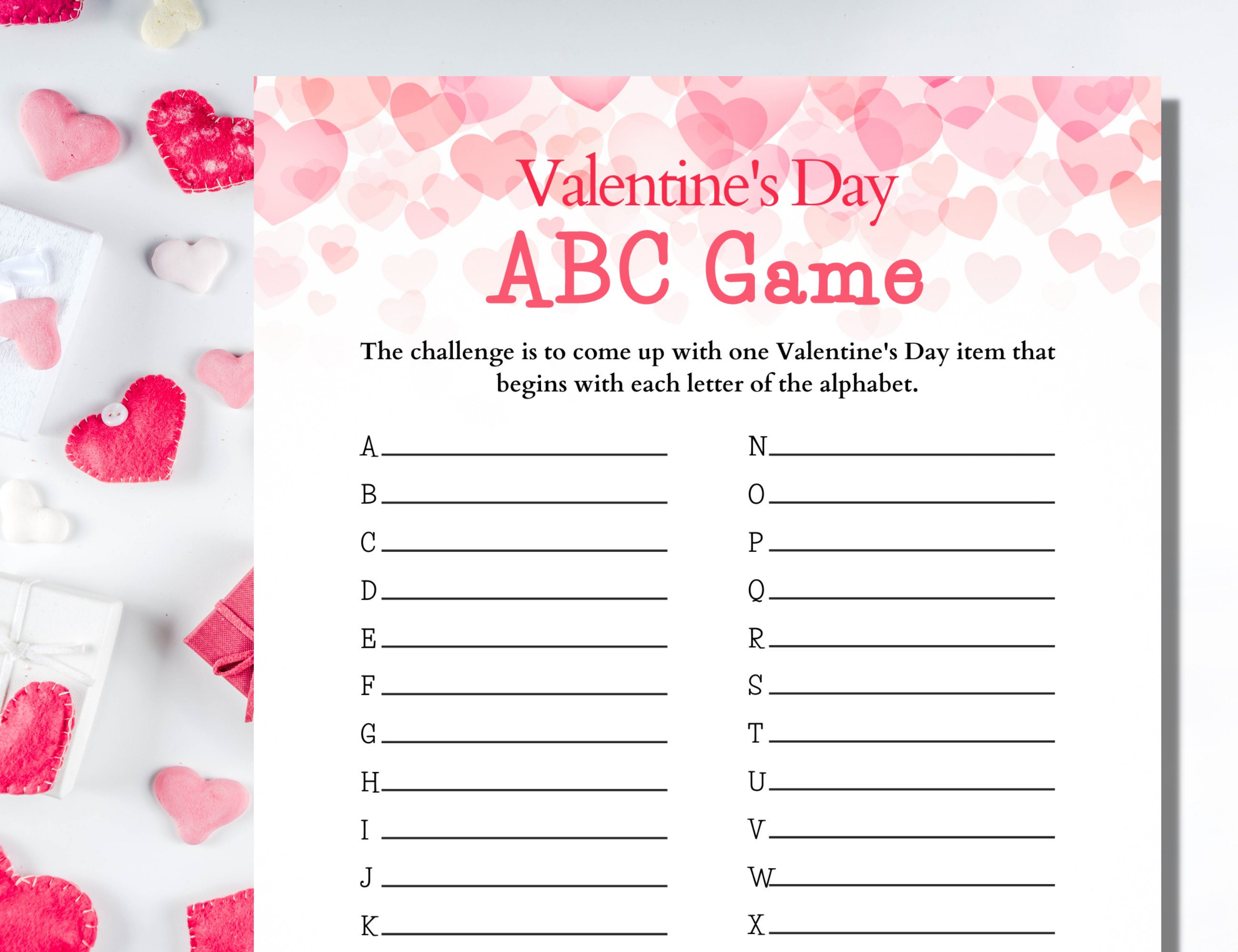 Valentines Day ABC Game, Alphabet Game, Valentines Day Games ...