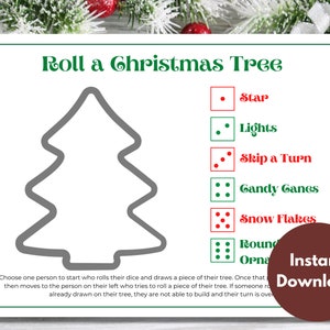 Roll a Christmas Tree, Dice Game, Christmas Drawing Game, Printable ...