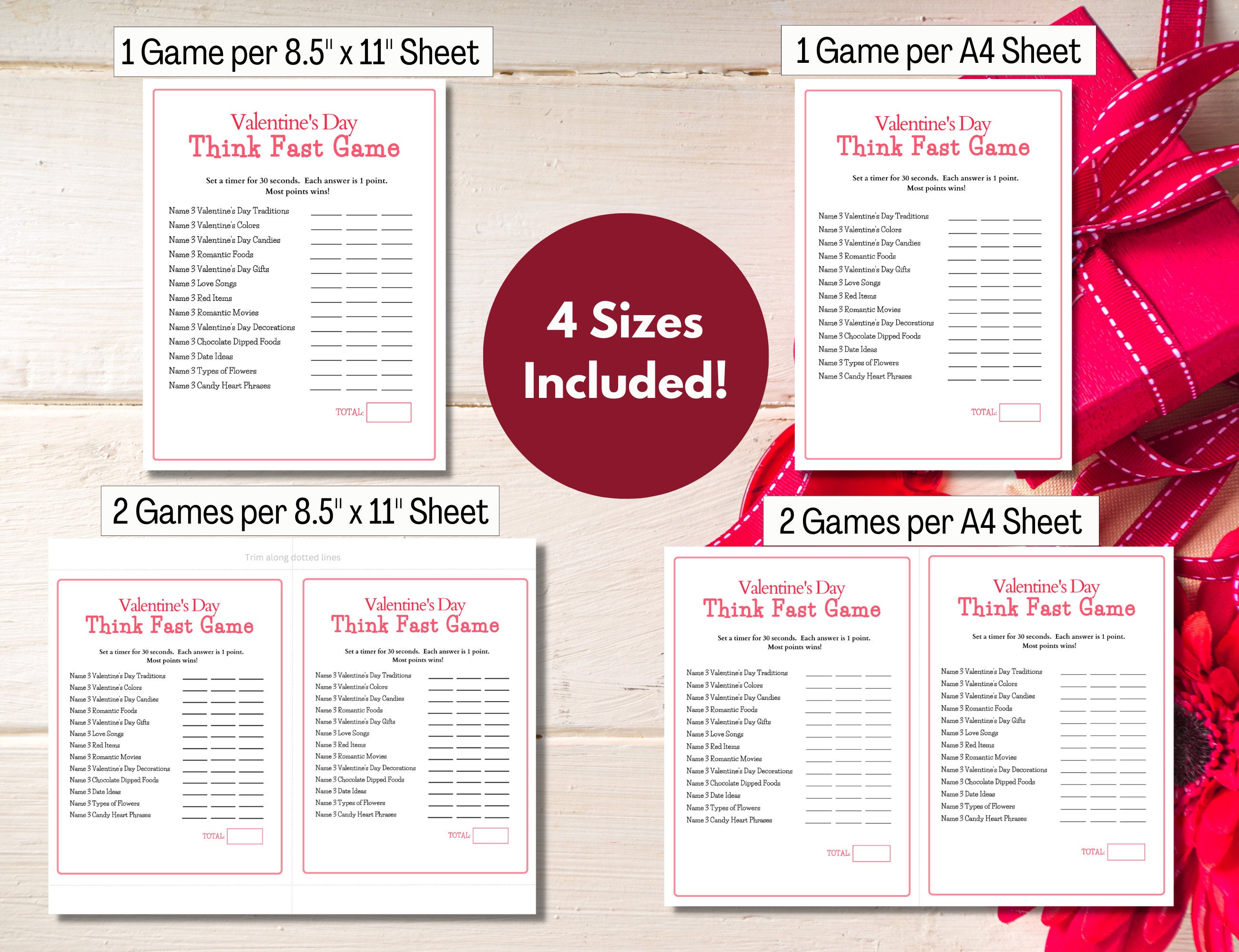 Valentines Day Think Fast Game, Valentines Day Games, Valentines Day ...