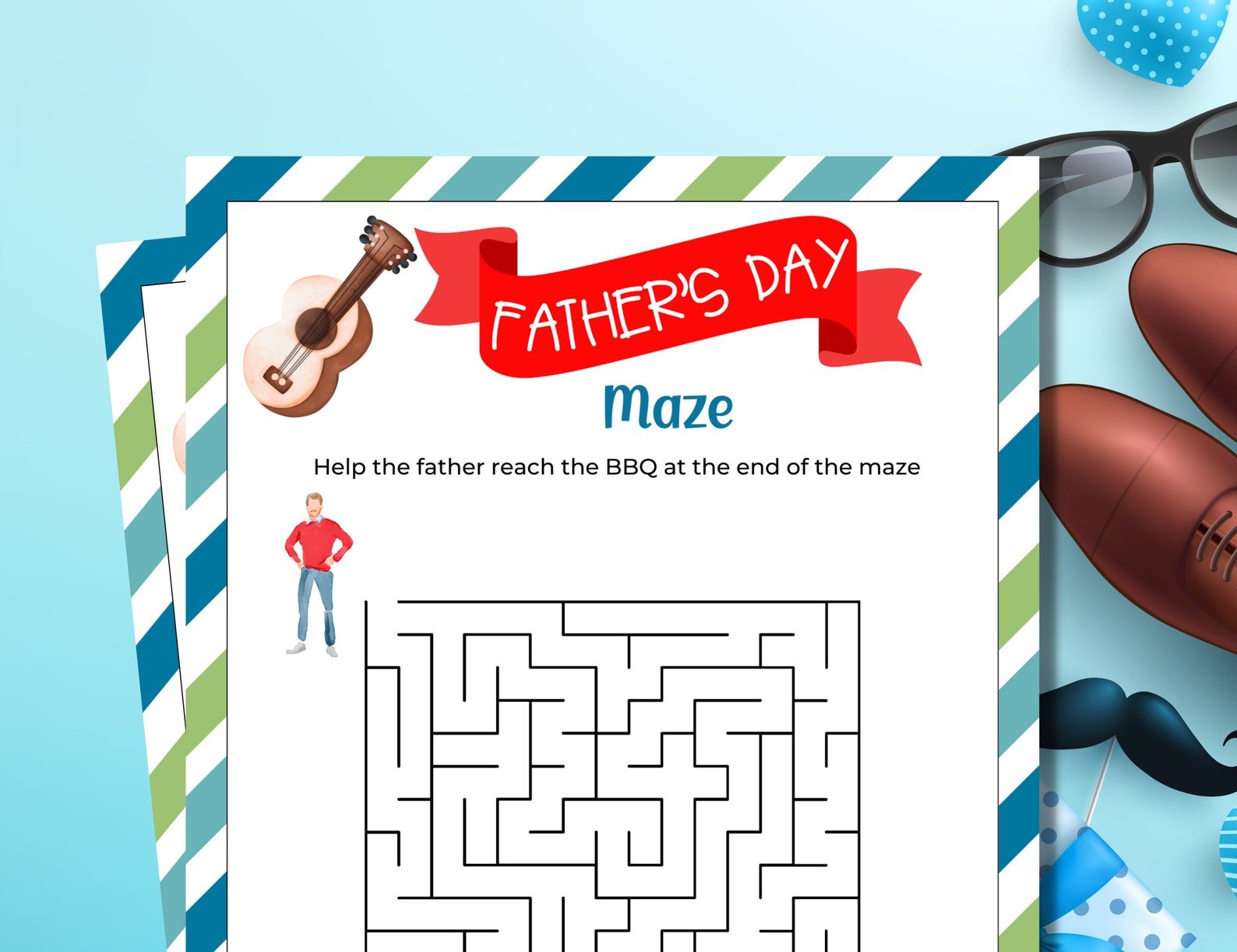 Fathers Day Maze Game Kids Maze Game Fathers Day Games Family Games ...