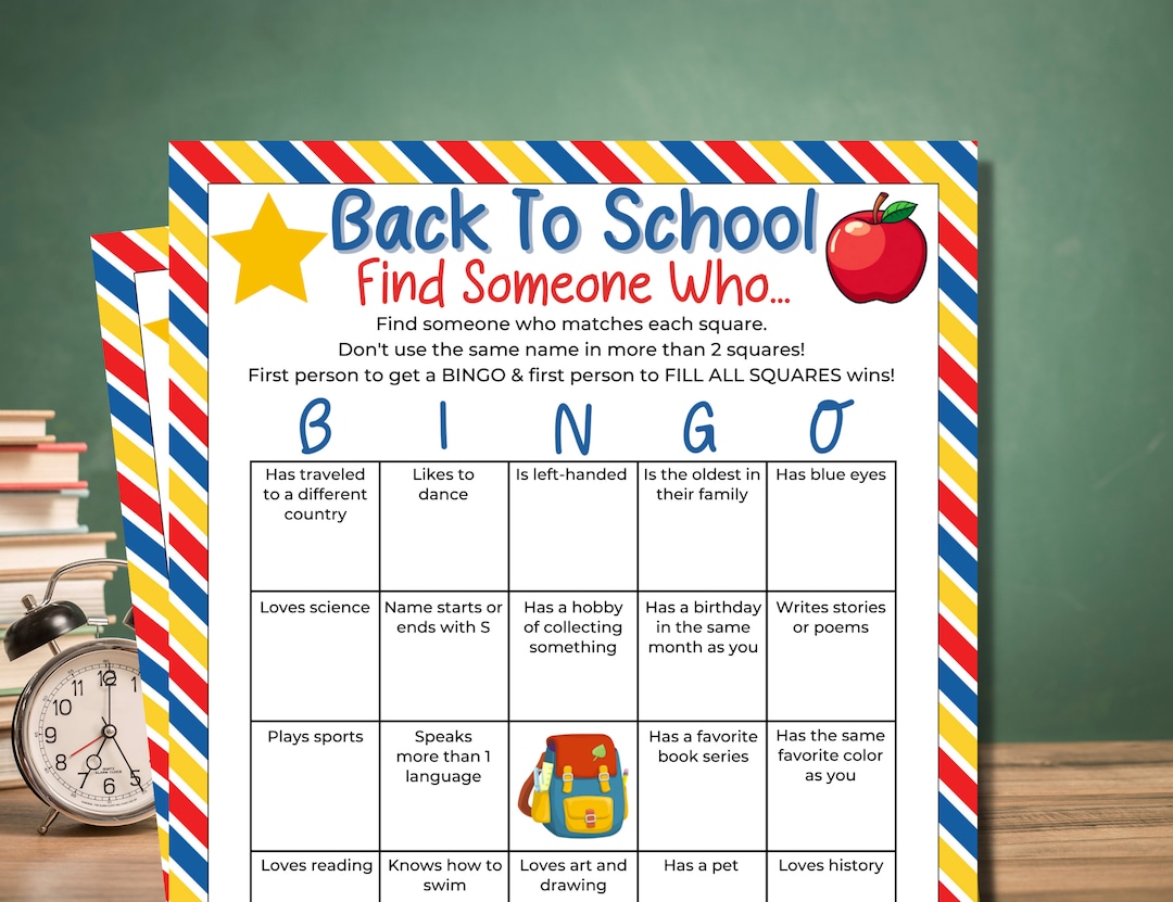 Back to School Find Someone Who | Back to School Games | Ice Breaker ...