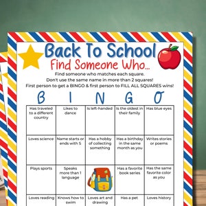Back to School Find Someone Who | Back to School Games | Ice Breaker ...