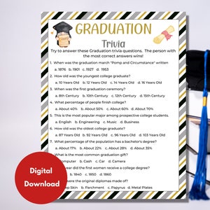 Graduation Trivia Game | 2024 Graduation Games | Graduation Party ...
