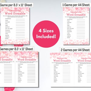 Valentines Day Word Scramble Game, Valentines Day Unscramble Game ...