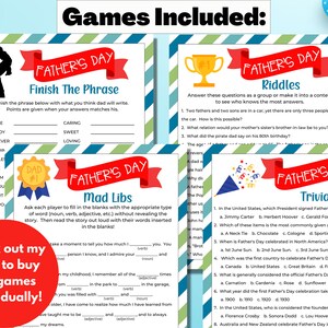 Fathers Day Games | Fathers Day Party Game | Fathers Day Game Bundle ...