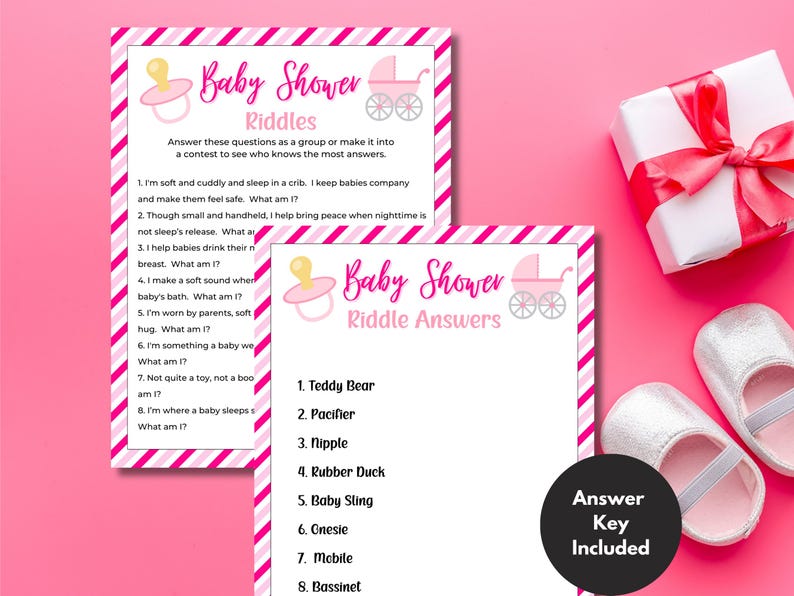 Baby Shower Riddles | Baby Shower Riddle Me This | Baby Shower Games ...