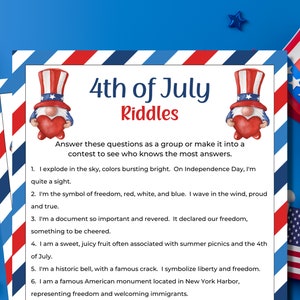 4th of July Riddles | 4th of July Riddle Me This | 4th of July Games ...