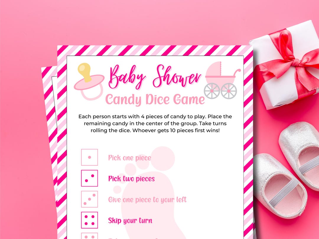Baby Shower Candy Dice Game | Baby Dice Game | Printable Baby Shower ...