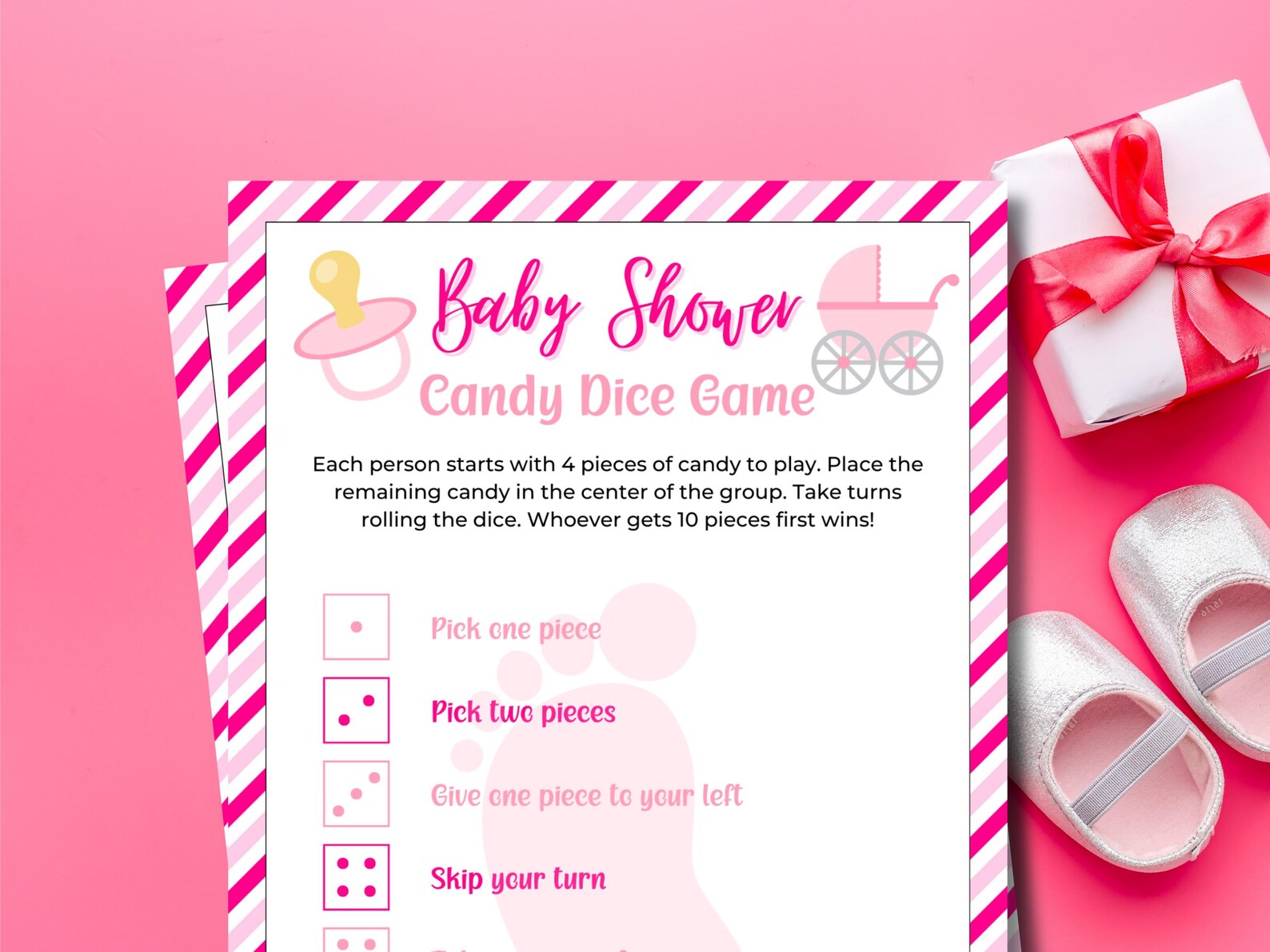 Baby Shower Candy Dice Game | Baby Dice Game | Printable Baby Shower ...