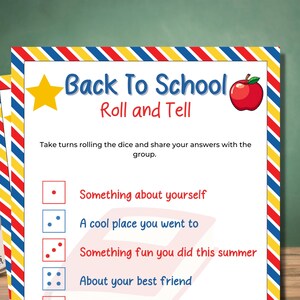 Back to School Roll and Tell | Back to School Games | First Day of ...
