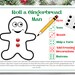 Roll a Gingerbread Man, Dice Game, Christmas Drawing Game, Printable ...