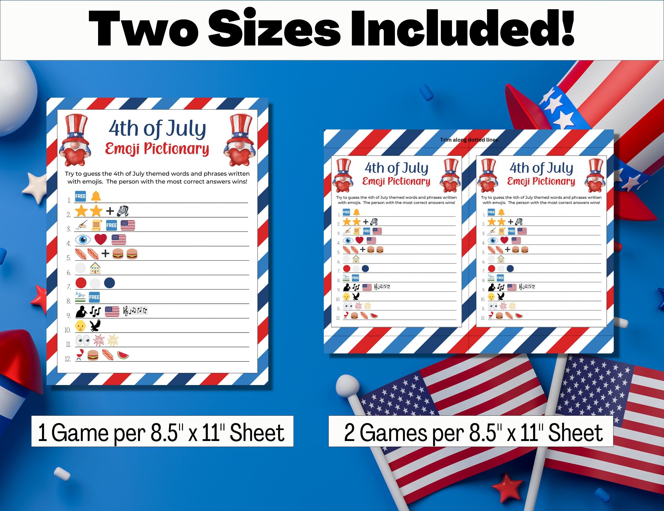 4th of July Emoji Pictionary | 4th of July Emoji Game | 4th of July ...