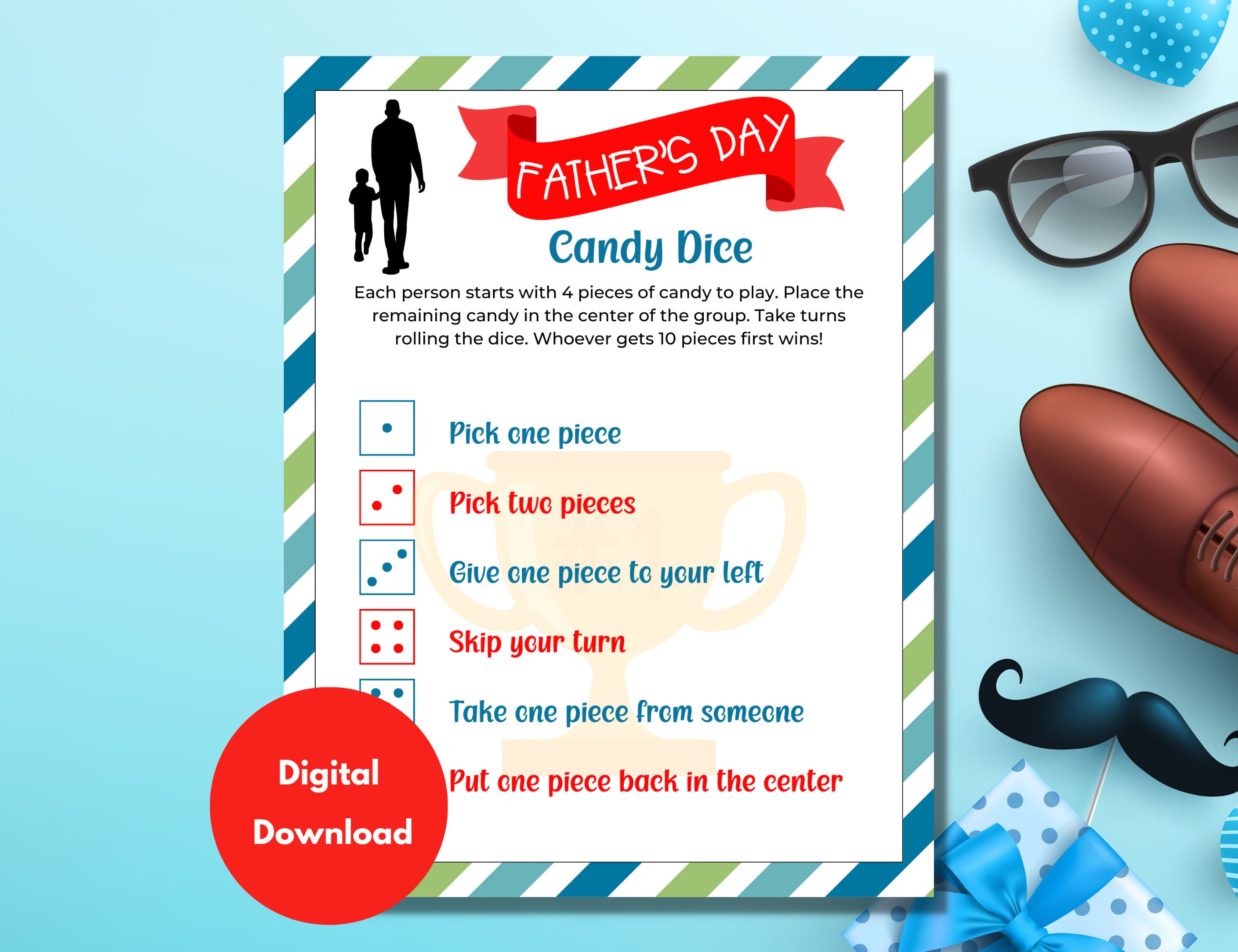 Fathers Day Candy Dice | Kids Game | Fathers Day Games | Fathers Day ...