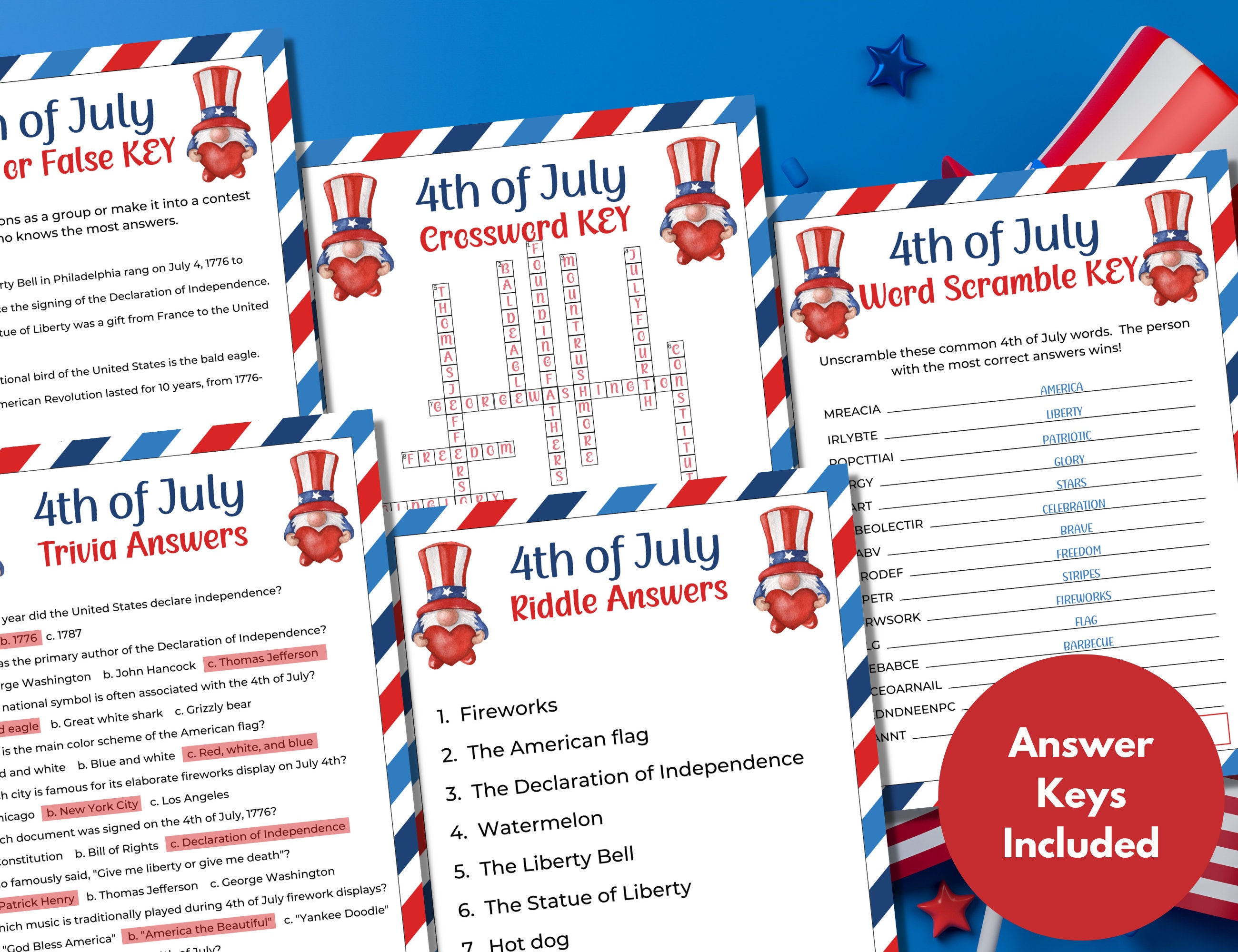 4th of July Games | Fourth of July | 4th of July Game Bundle | Family ...