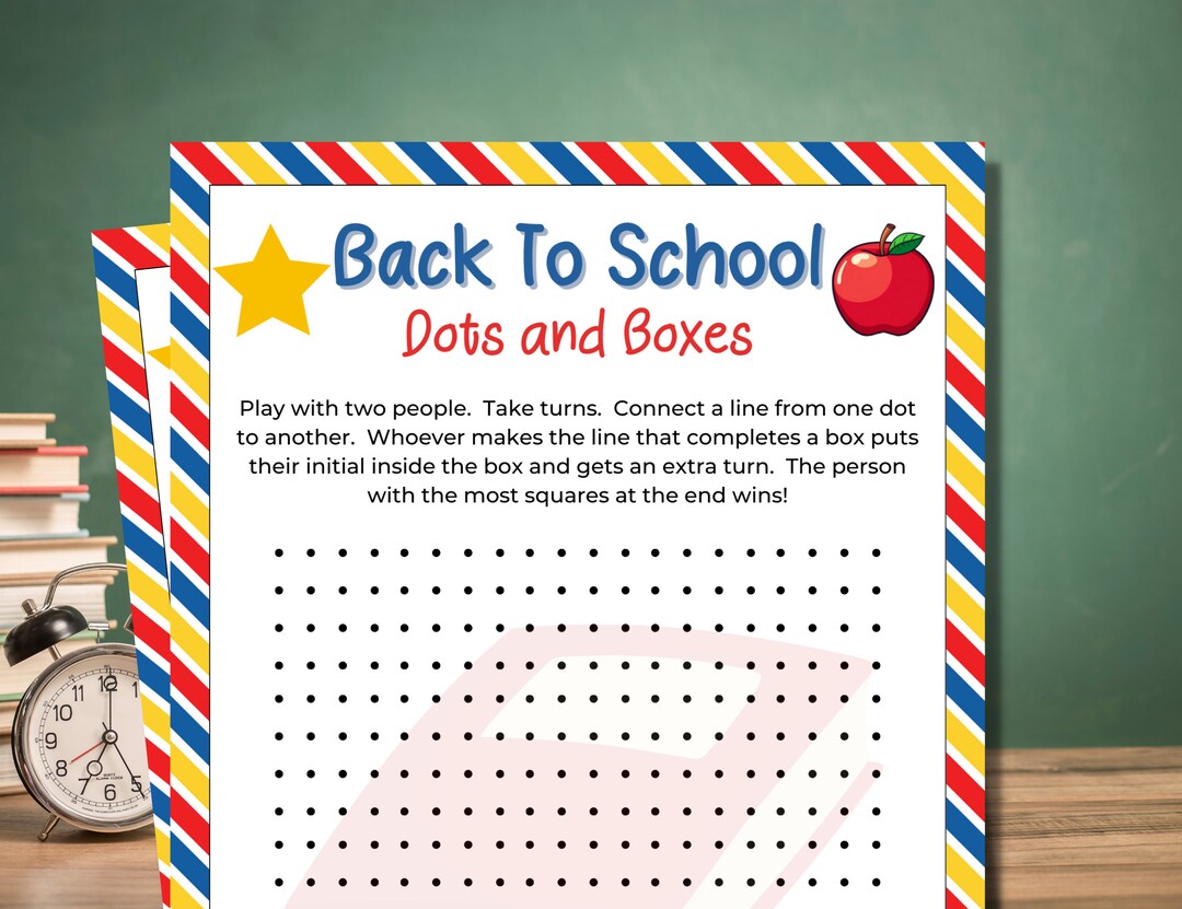 Back to School Dots and Boxes | Kids Game | Back to School Games ...