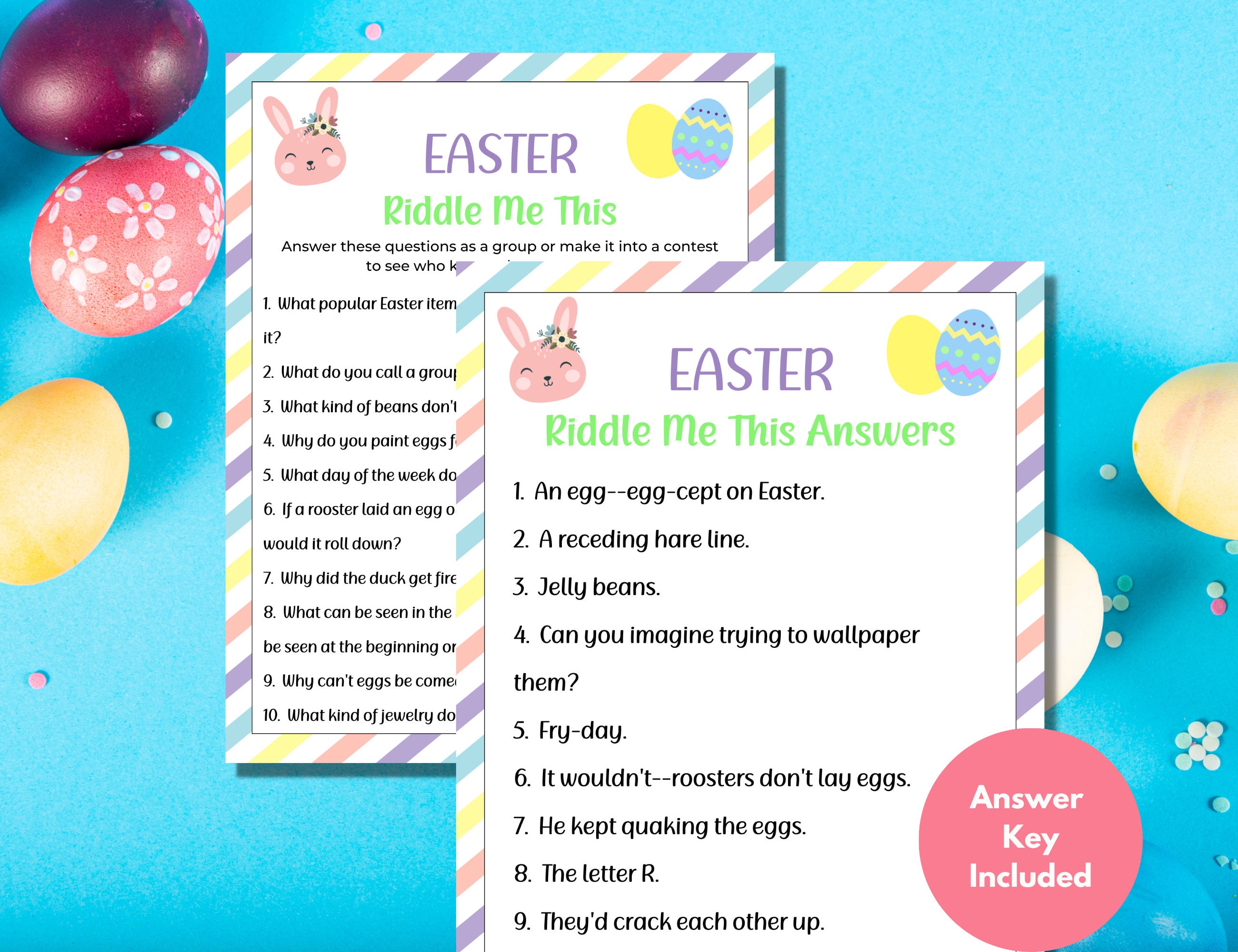 Easter Riddle Me This Game Easter Riddle Game Easter Games Party Games ...