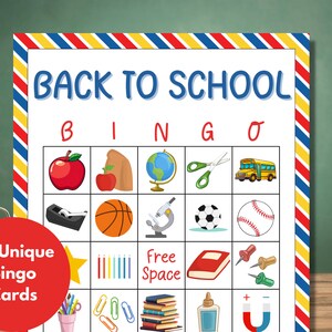 Back to School Bingo | Back to School Games | Family Games | Printable ...
