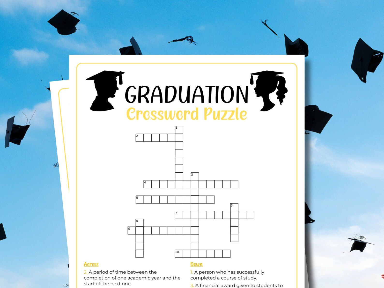Graduation Crossword Puzzle | Graduation Word Puzzle | 2024 Graduation ...