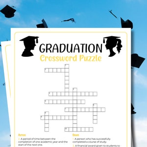 Graduation Crossword Puzzle | Graduation Word Puzzle | 2024 Graduation ...