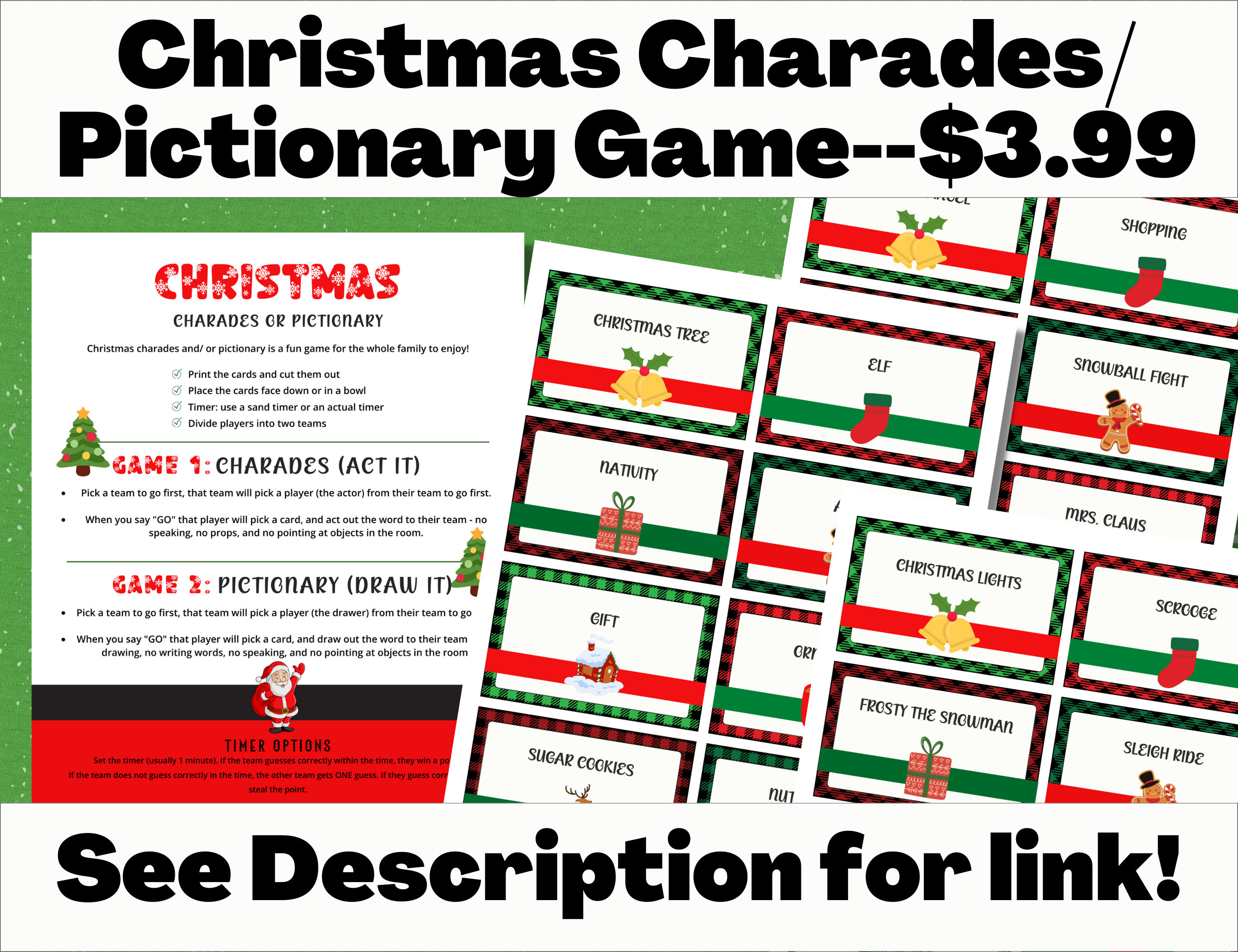 Roll a Gingerbread Man, Dice Game, Christmas Drawing Game, Printable ...