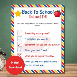 Back to School Roll and Tell | Back to School Games | First Day of ...