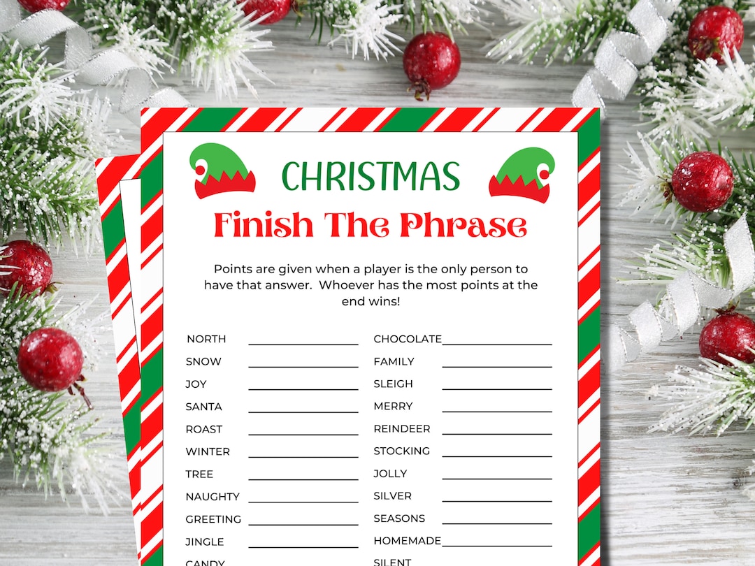Christmas Finish the Phrase Game | Fill in the Blank | Christmas Games ...