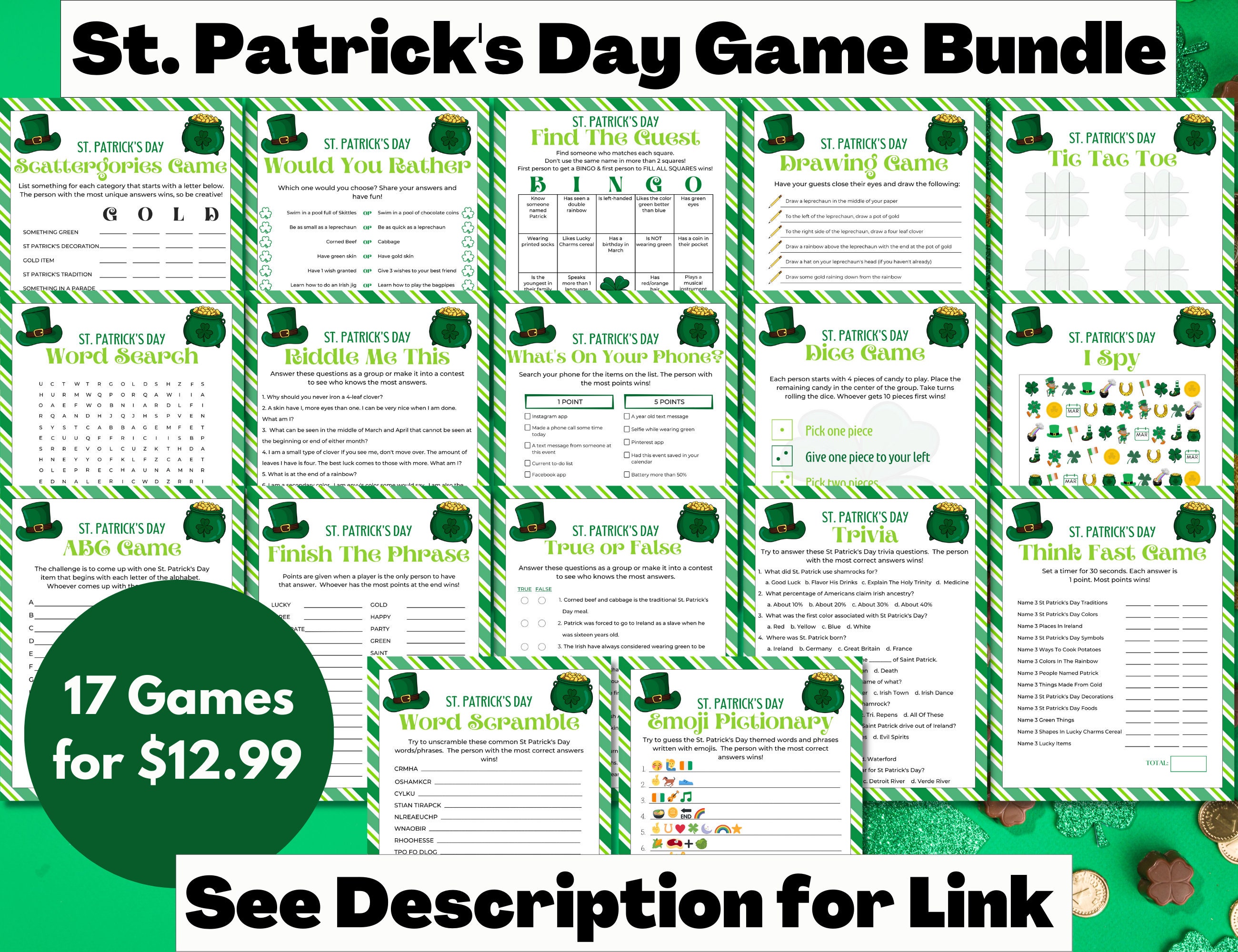 St Patrick's Day I Spy Game, Look and Find Game, St Patrick's Day Games ...
