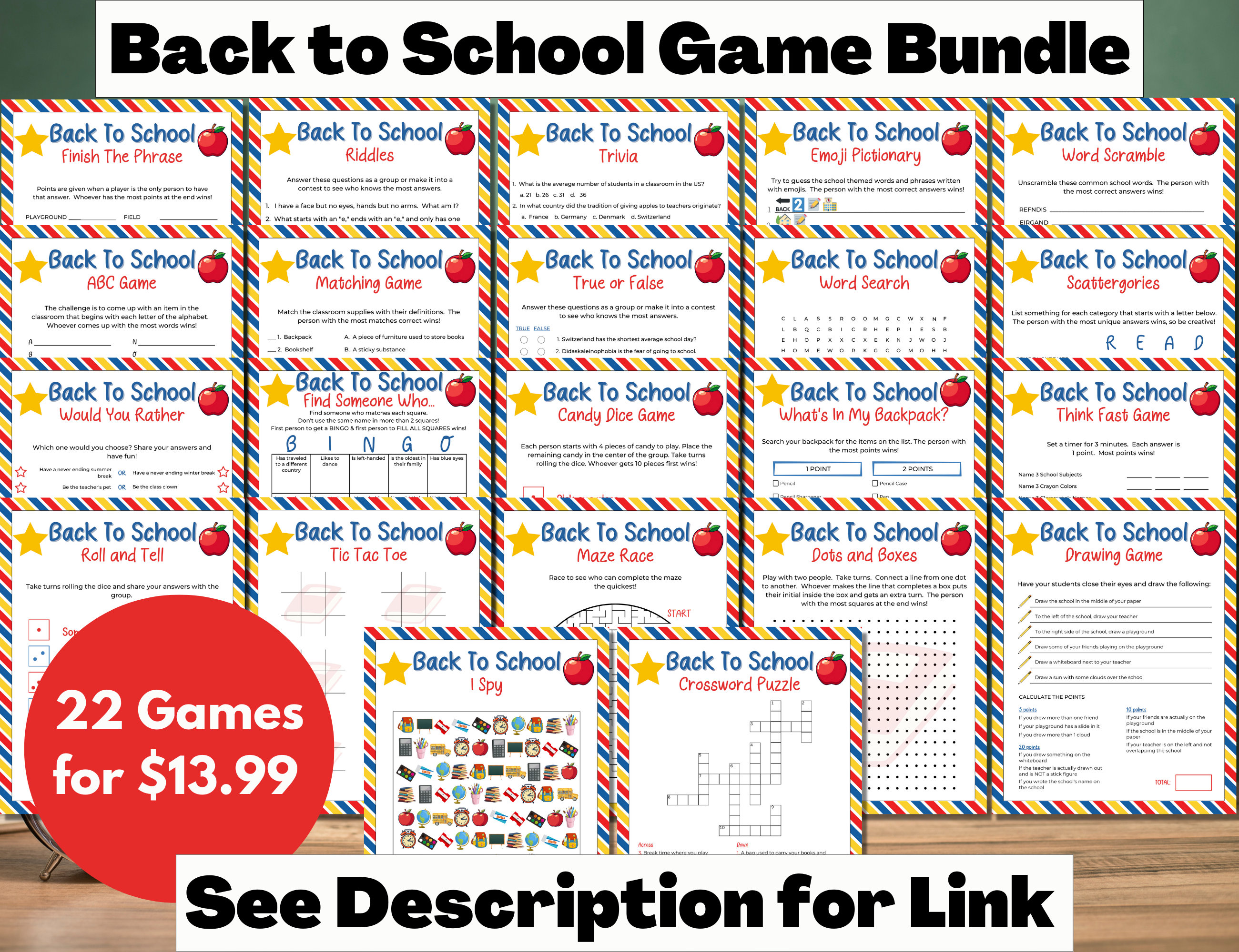 Back to School Think Fast Game Back to School Trivia Game Back to ...