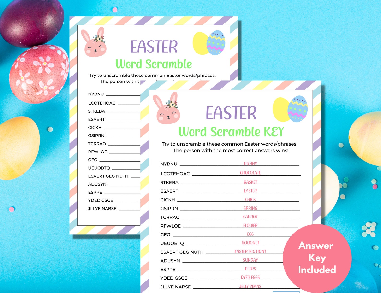 Easter Word Scramble Game Easter Unscramble Game Easter Games Party ...