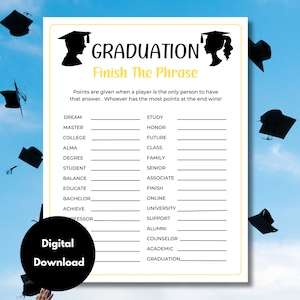 Graduation Finish the Phrase | Fill in the Blank | 2026 Graduation ...