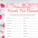 Valentines Day Finish the Phrase Game, Fill in the Blank, Valentines ...