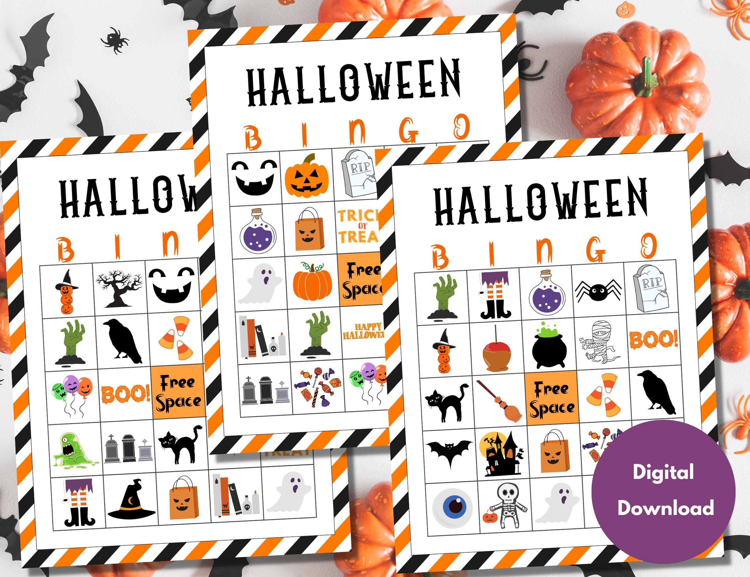 Halloween Bingo | Halloween Games | Party Games | Printable Bingo ...