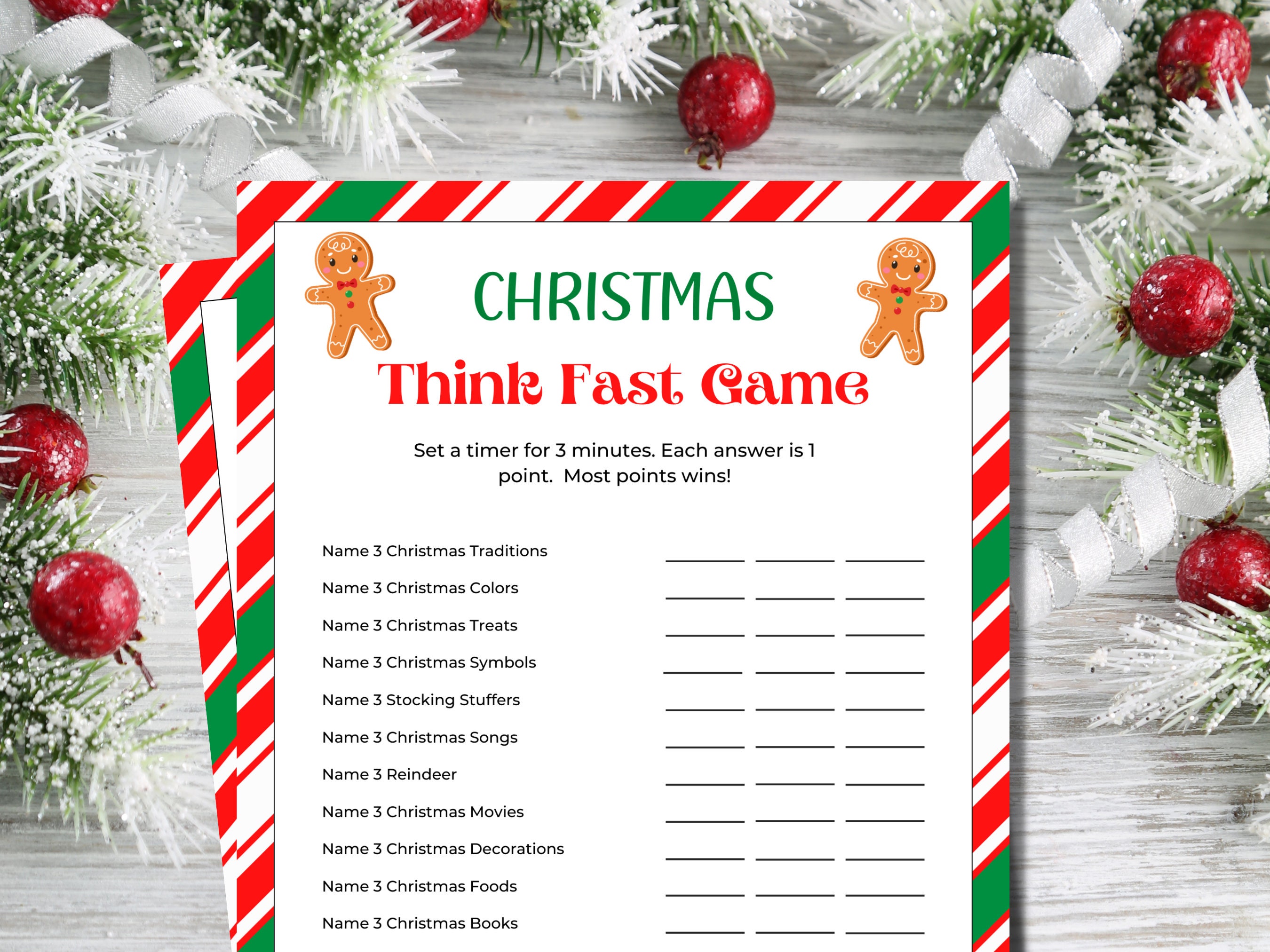 Christmas Think Fast Game | Christmas Trivia Game | Christmas Games ...