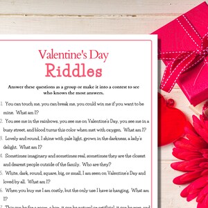 Valentines Day Riddle Game, Valentines Day Trivia Game, Valentines Day ...