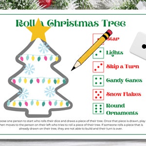 Roll a Christmas Drawing, Dice Game, Christmas Printable Game, Kids ...