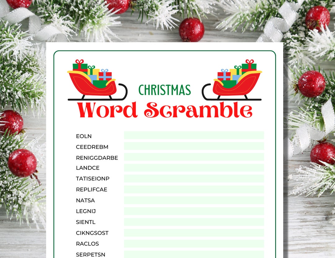 Christmas Games, Christmas Word Scramble, Printable Christmas Games ...