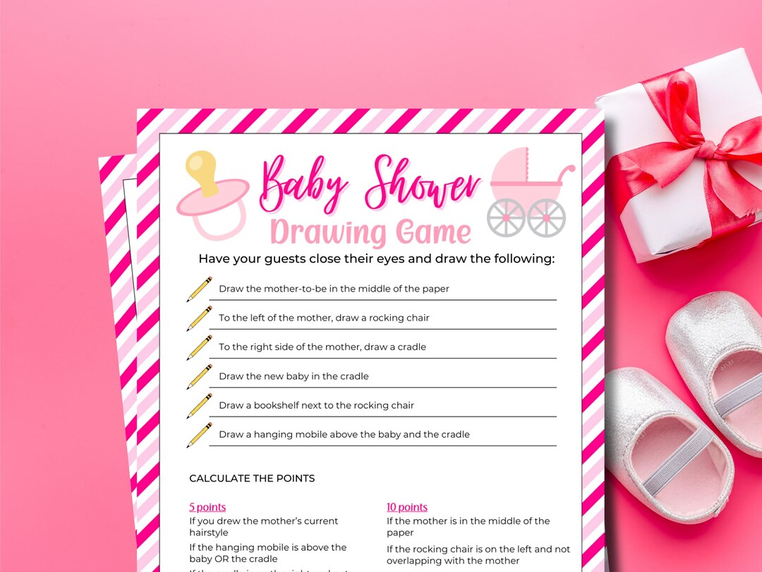 Baby Shower Drawing Game | Draw the Baby | Printable Baby Shower Games ...
