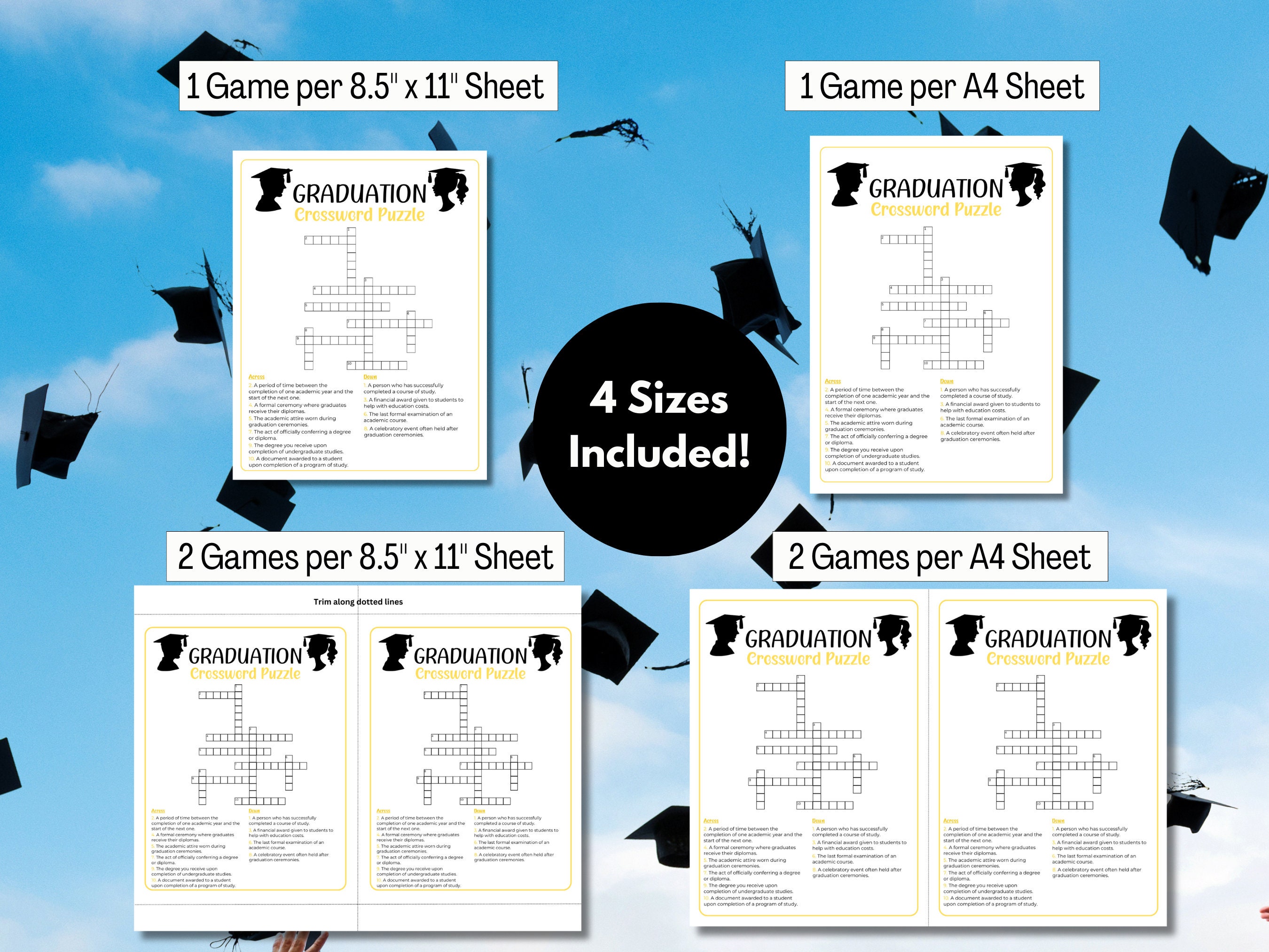 Graduation Crossword Puzzle Graduation Word Puzzle 2024 Graduation ...