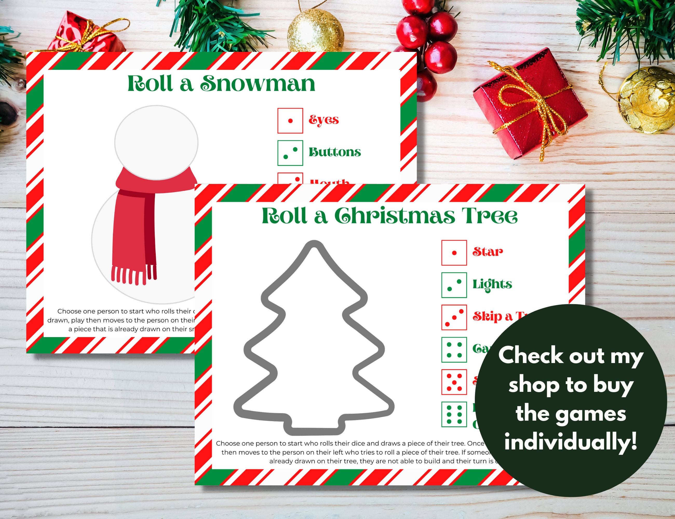 Roll a Christmas Drawing, Dice Game, Christmas Games, Kids Game, Family ...