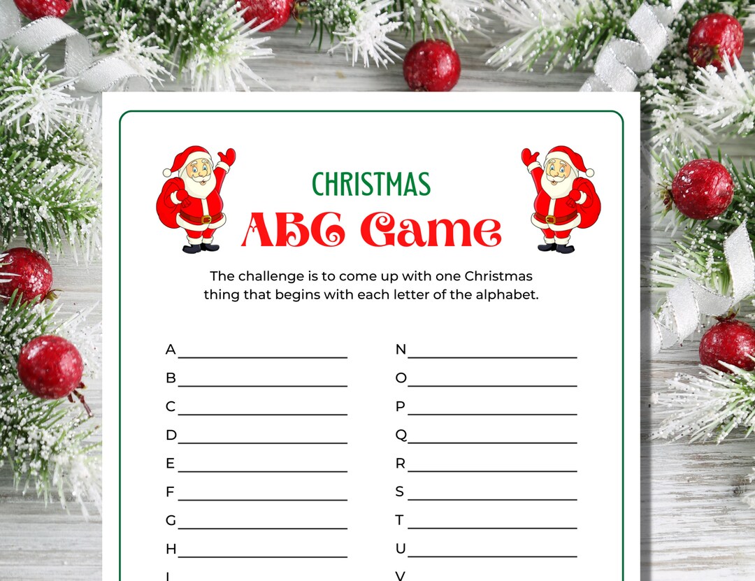 Christmas Games, Christmas ABC Game, Alphabet Game, Printable Christmas ...